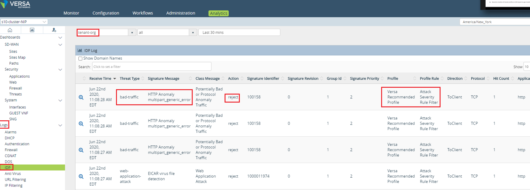 How to enable and verify IPS/IDS profile - Academy Versa Networks
