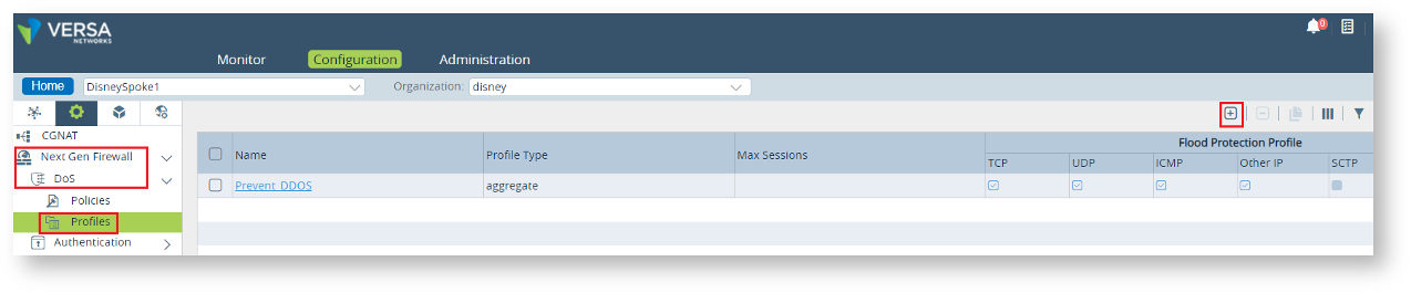 Configure DDOS Protection - Academy Versa Networks