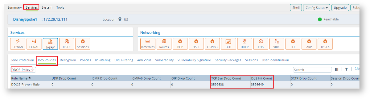 Configure DDOS Protection - Academy Versa Networks