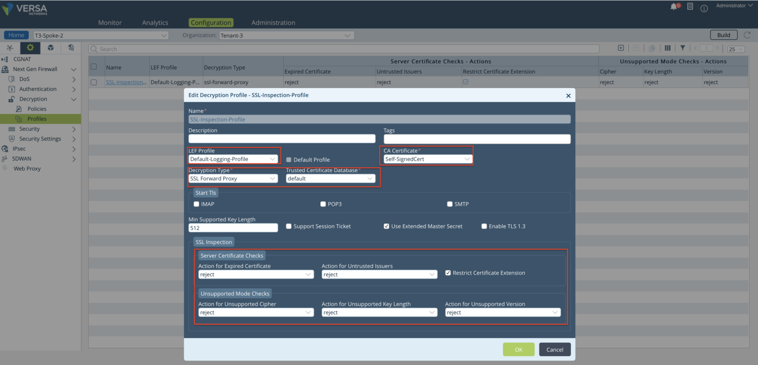 Security - Configure SSL Inspection - Academy Versa Networks