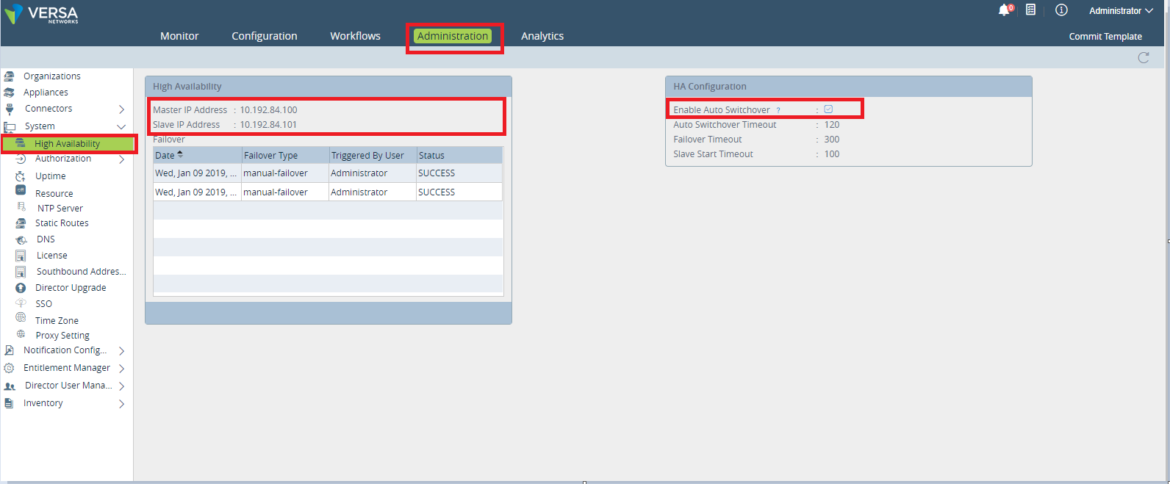 Configuring and Verifying Versa Director High Availability - Academy Versa Networks