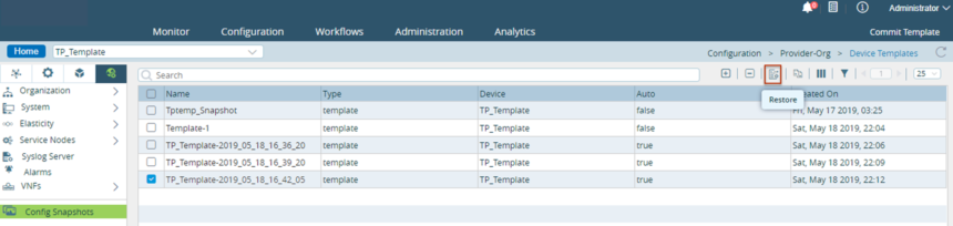 Managing Template Snapshots on Versa SD-WAN - Academy Versa Networks