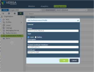 Dot1X - Academy Versa Networks