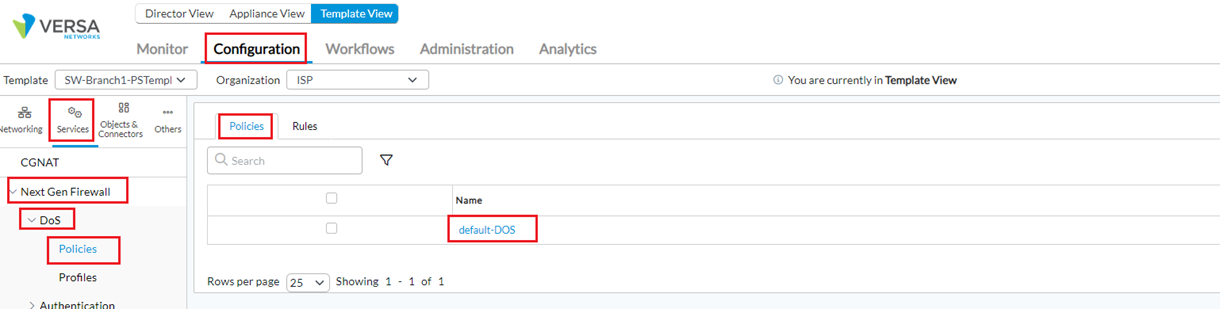 Configure DDOS Protection - Academy Versa Networks