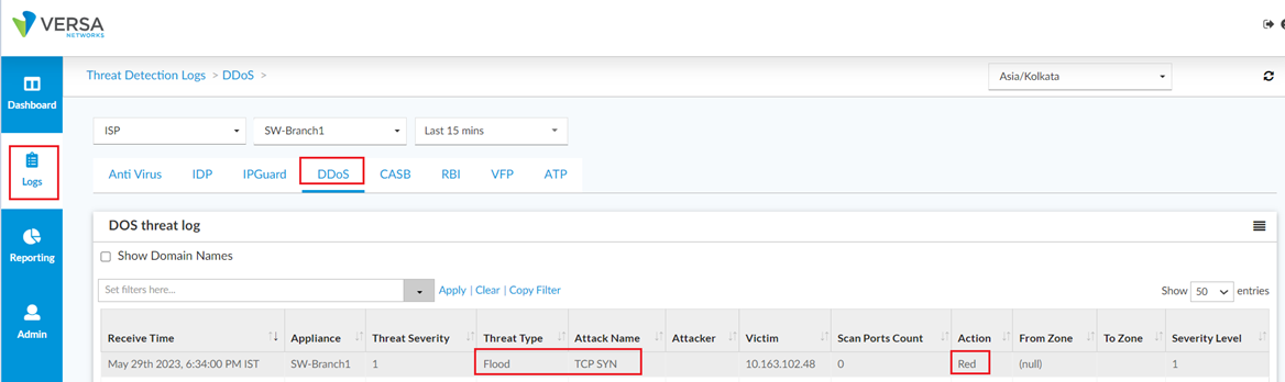 Configure DDOS Protection - Academy Versa Networks