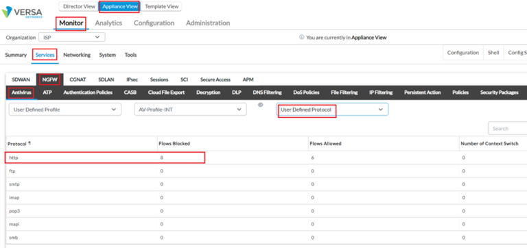 Configuring and verifying Anti-Virus Profile - Academy Versa Networks