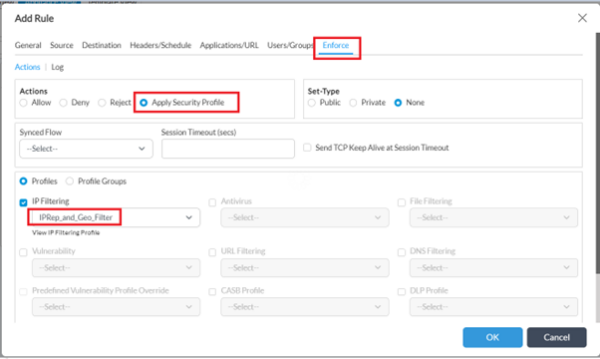 Configure Reputation-Based Security Filtering