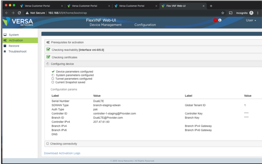 Versa Titan Device Onboarding - Academy Versa Networks